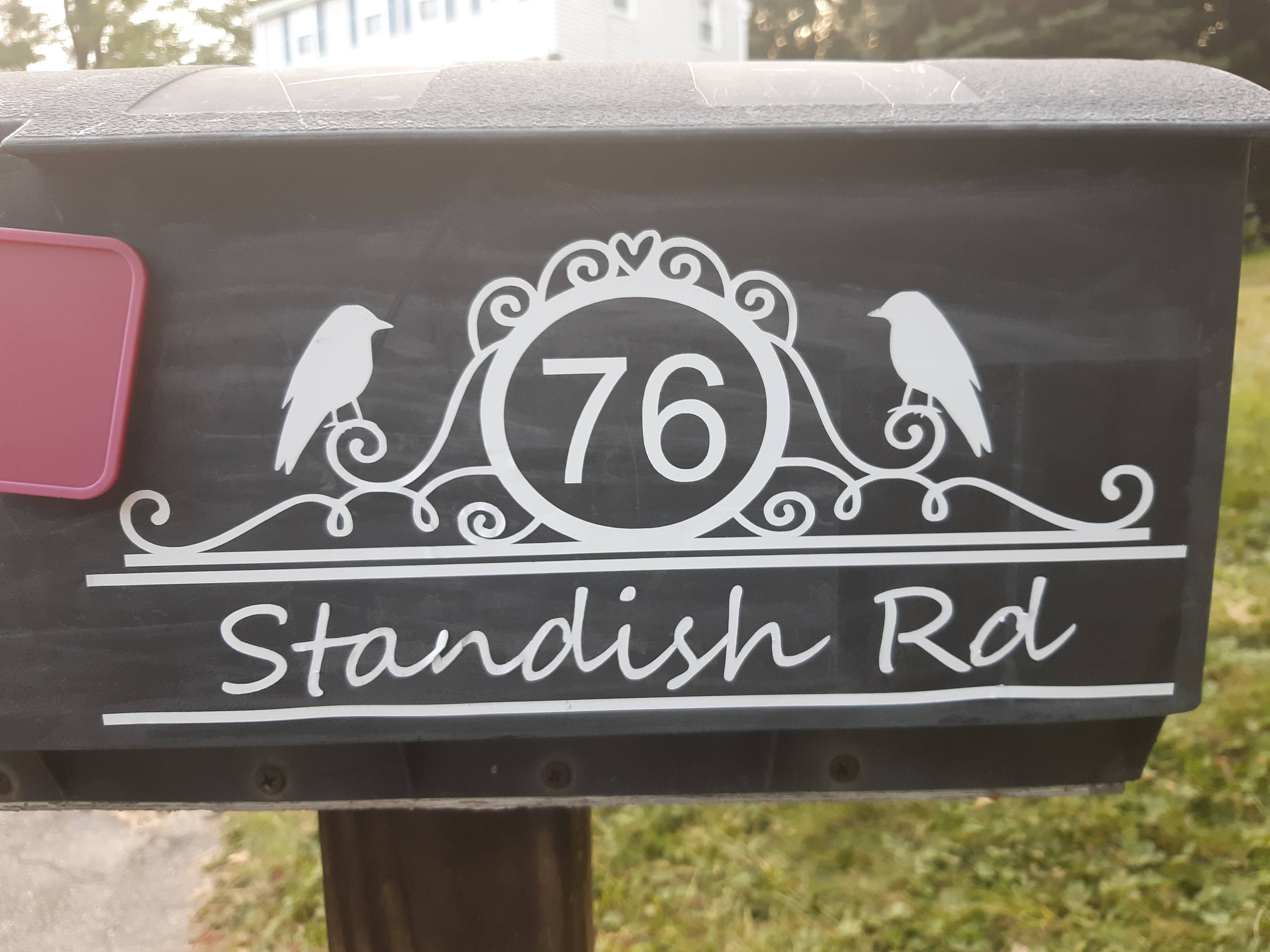 Custom 2 Pack Mailbox Decal Arial Font (2 Sizes Available, 2 Colors ...