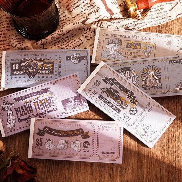 50 Pcs Piano Tuner Ticket Coupon Pad Party Gift Notes Old Admission ...