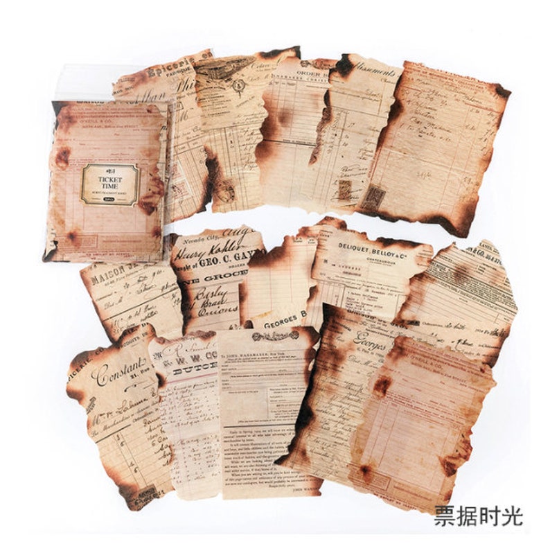 30 Sheets Vintage Essay Letter Burnt Fragment Series Paper Book Old ...