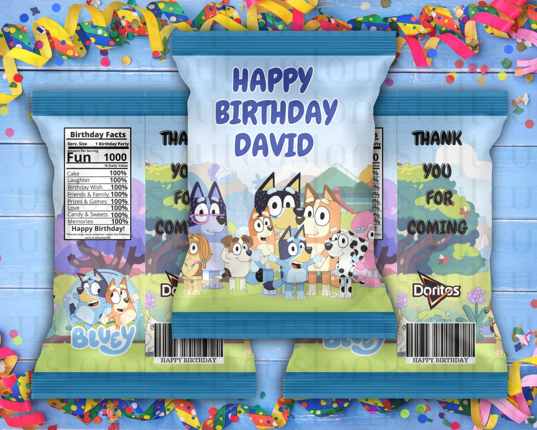 Bluey Chip Bag Printable Bluey Themed Birthday Chip Bag - Etsy Finland