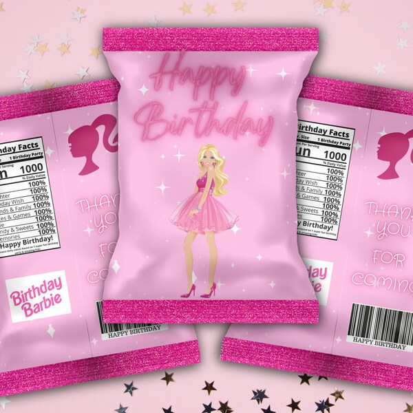 Barbie Chip Bag Printable - Etsy