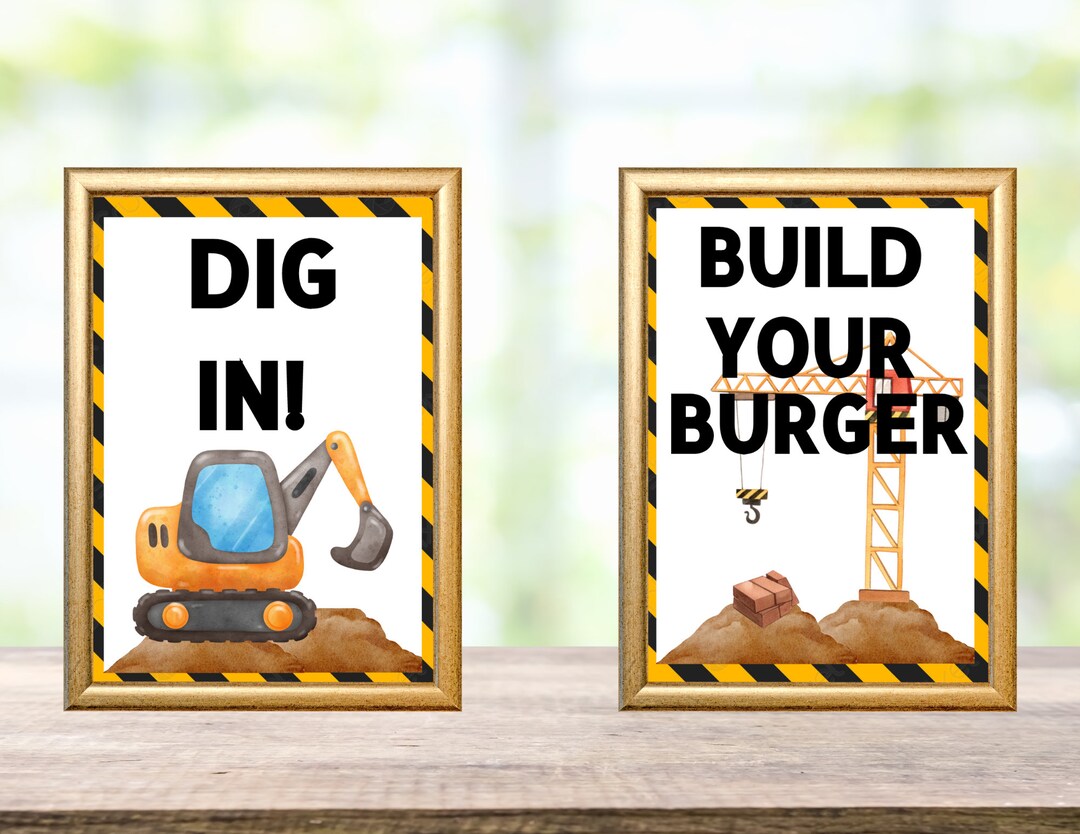 EDITABLE Construction Party Signs DIY Construction Party - Etsy