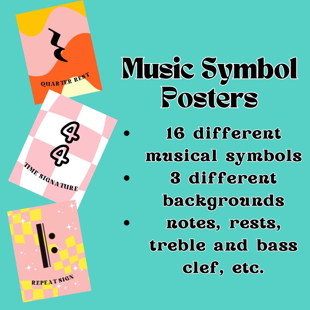 Music Class Wall Decor: Music Symbols, Music Classroom Decoration - Etsy