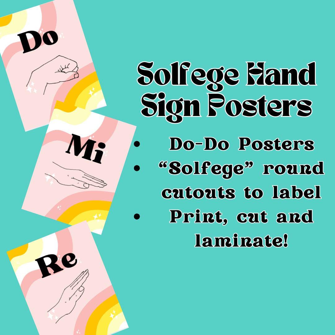 Solfege Hand Sign Posters, Music Classroom Decorations - Etsy