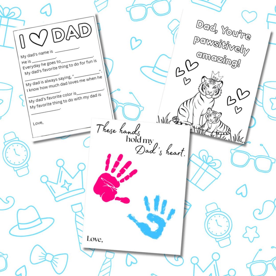 Father's Day Craft Bundle, Interview Sheet, Coloring Sheet, Hand Print ...