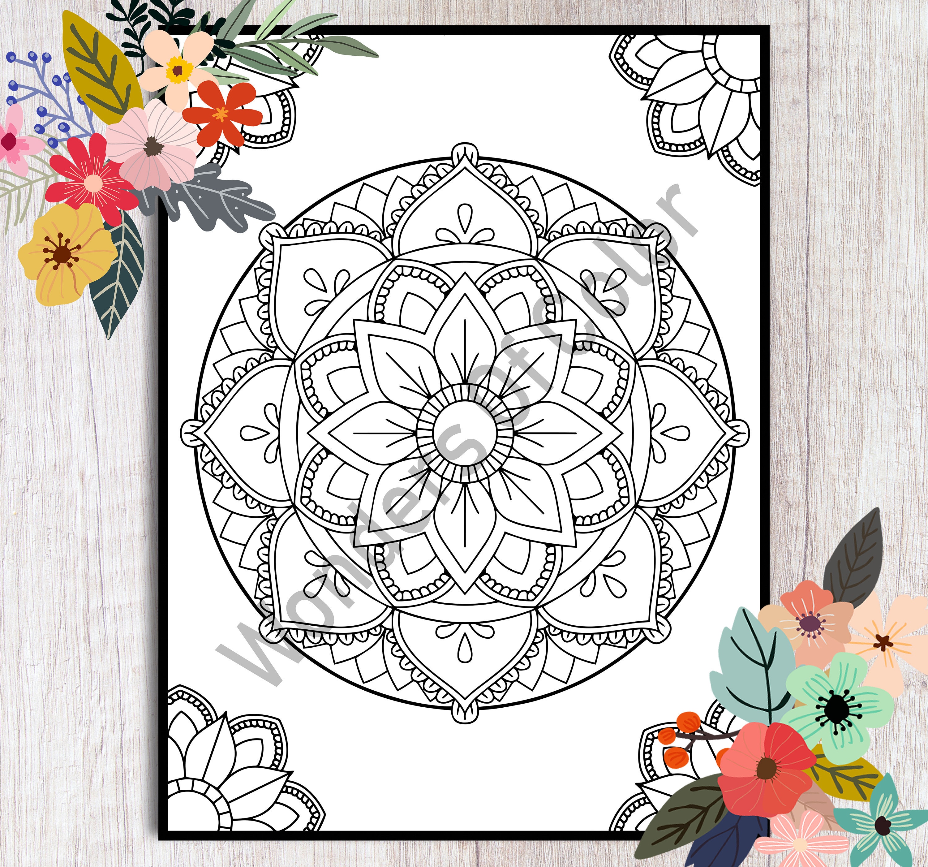 Printable Adult Coloring Page | Floral Mandala Design | Stress ...