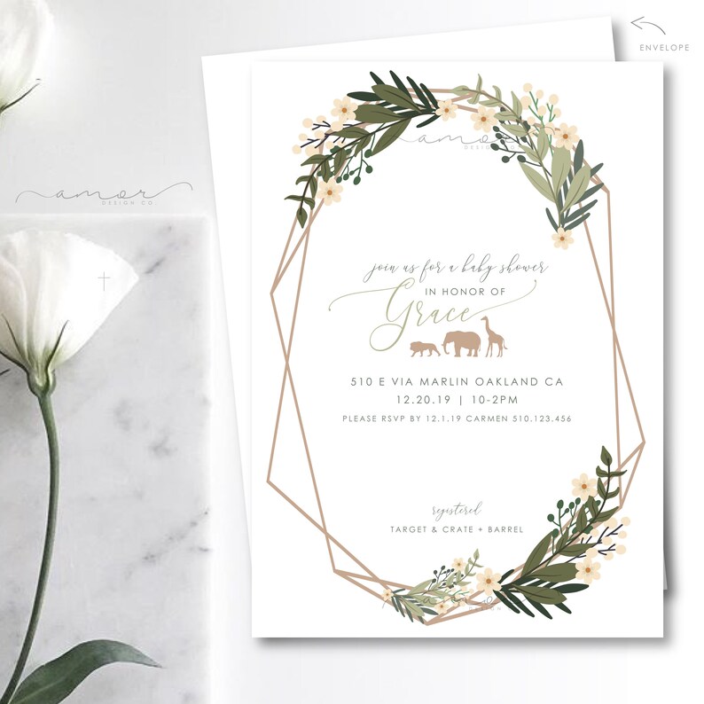 Printable Modern Jungle Safari Place Name Cards Minimalist | Etsy