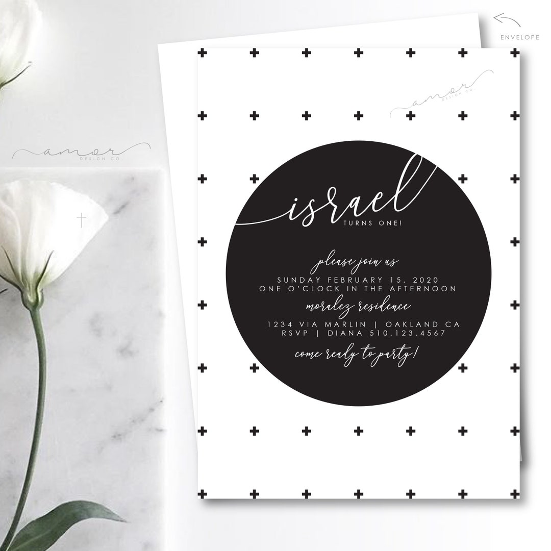 Swiss Cross Birthday Invitation, Baby's First Birthday Invitation ...