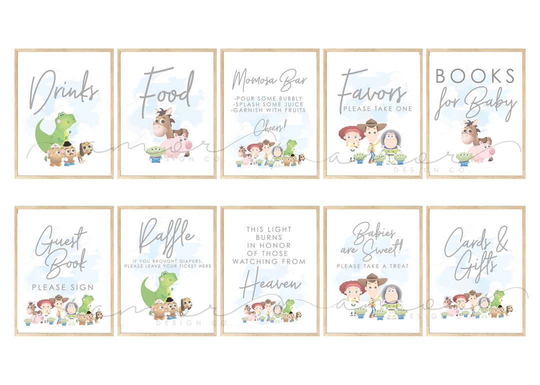 Boy Story Baby Shower Signs, A Boy Story Baby Shower Signage, Modern ...