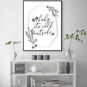 Baby Its Cold Outside Wall Art, Christmas Wall Decor, Modern Christmas ...