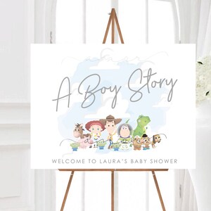 A Boy Story Baby Shower Books for Baby Cards, Modern Boy Story, Minimal ...
