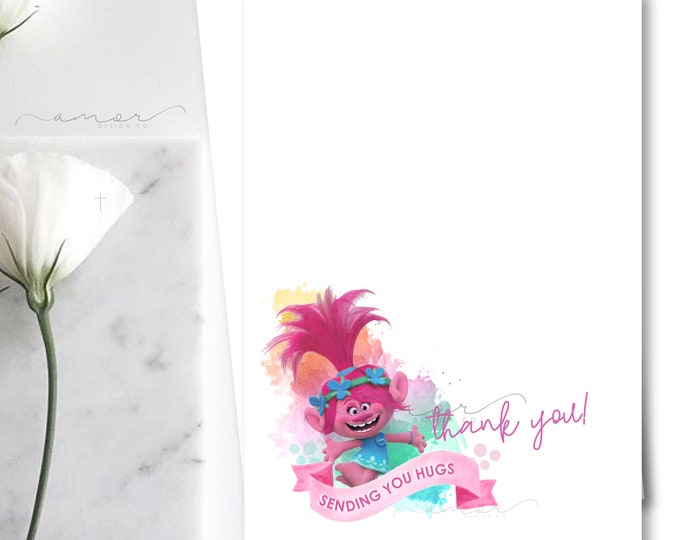 Modern Silhouette Flying Thank You Card Fairytale Thank You - Etsy