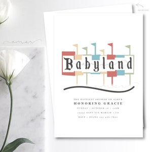 Babyland Baby Shower Diaper Raffle Card, Insert, Modern, Minimal, Muted ...