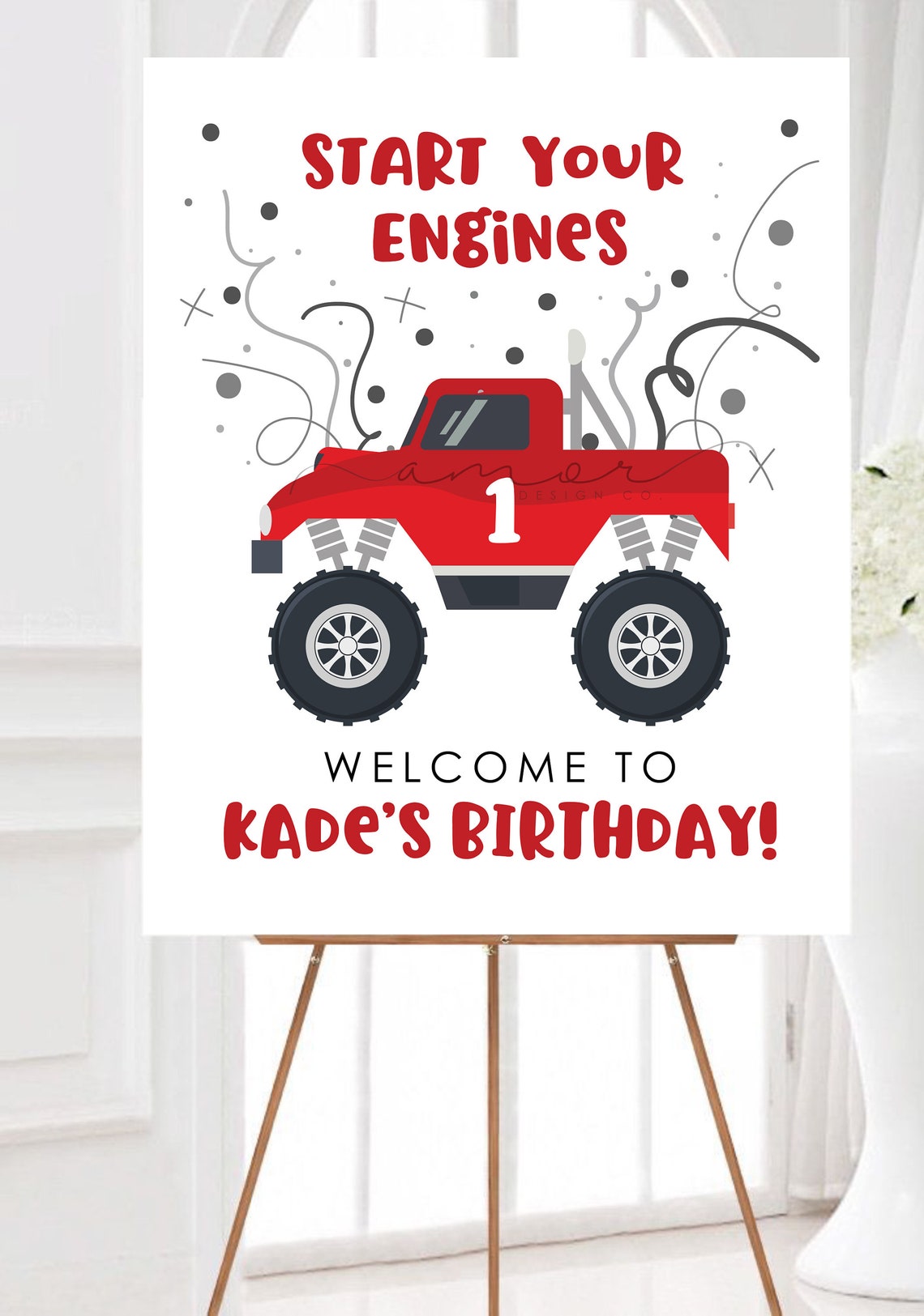 Modern Monster Truck Thank You Card Monster Jam Thank You | Etsy