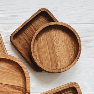 Small Dish Wooden Round Plates Tiny Dish - Etsy