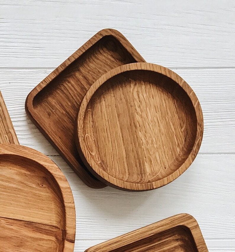 Small Dish Wooden Round Plates Tiny Dish - Etsy