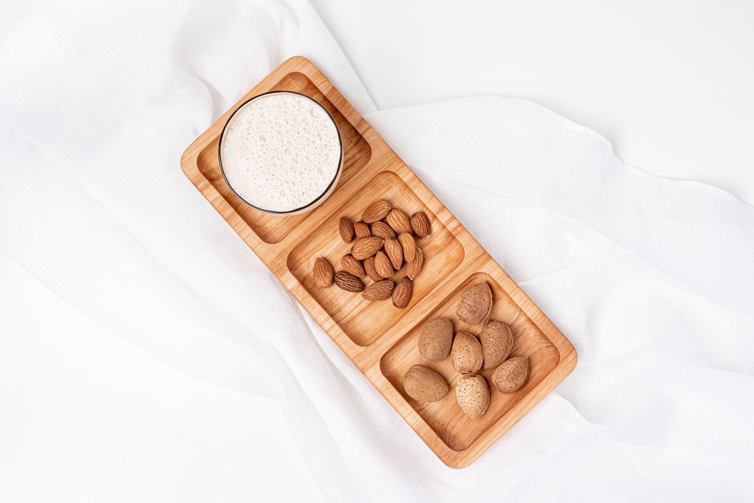Divided Plate Small Wooden Serving Tray with 3 Sections | Etsy