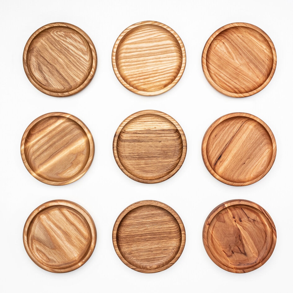 Small Dish Wooden Round Plates Tiny Dish - Etsy