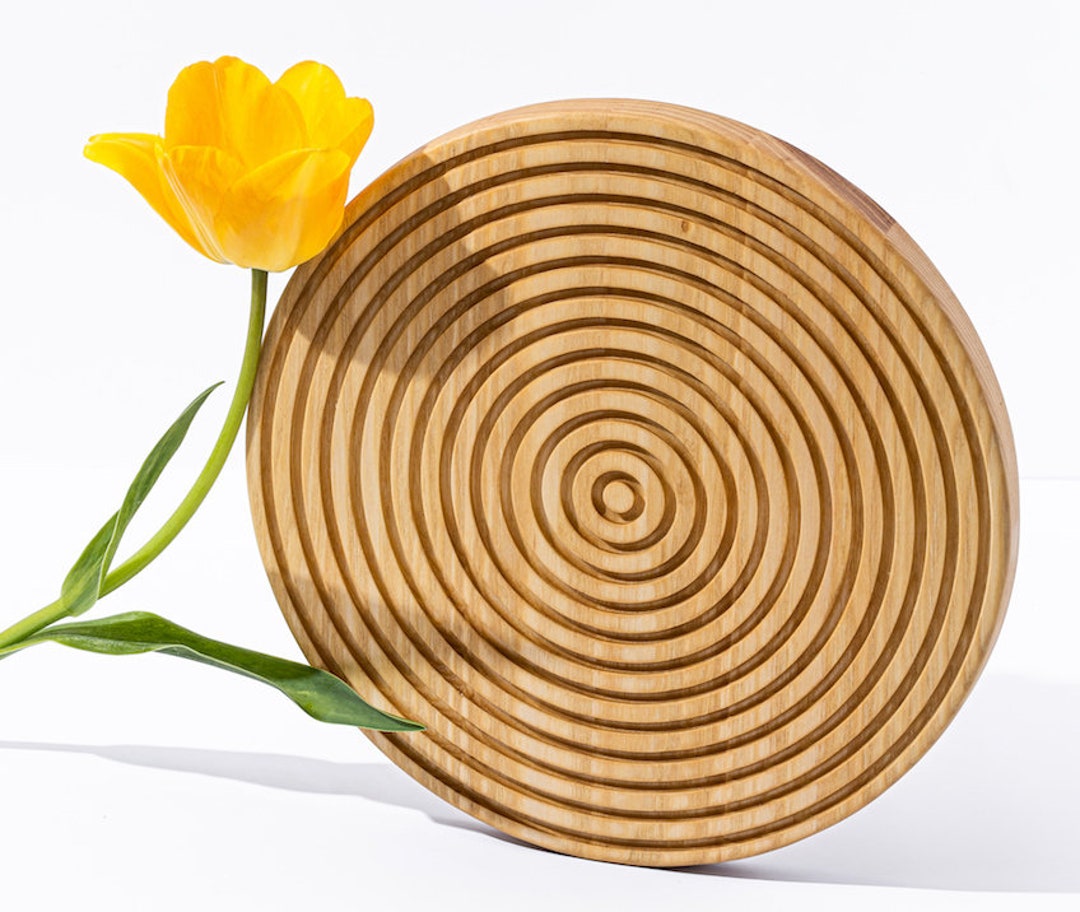 Minimalist Trivet Round Wood Trivet in Geometric Design - Etsy