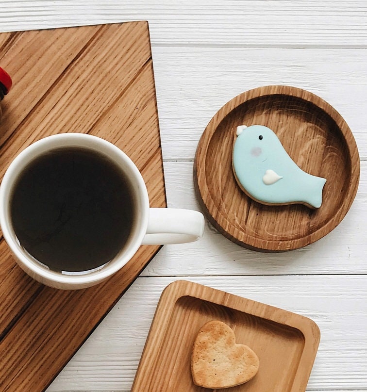 Small Dish Wooden Round Plates Tiny Dish - Etsy