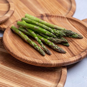 Ash Wooden Plate Round Dish for Dinner Serving Platter Set - Etsy