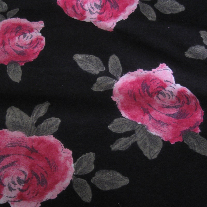 Black Fabric Roses - Etsy