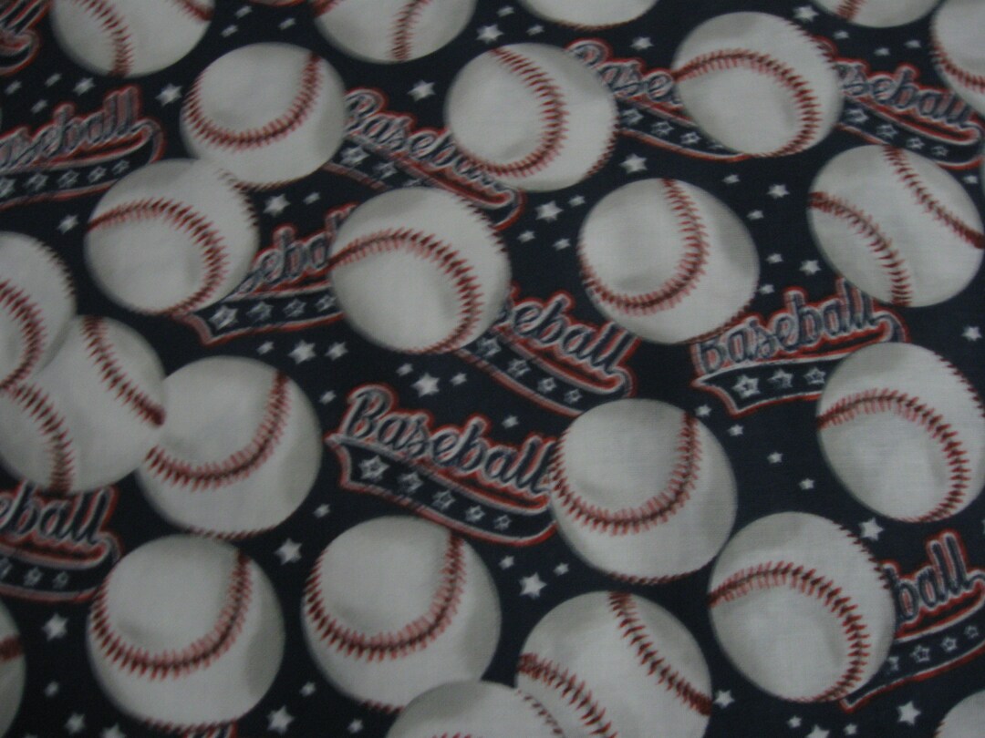 Americana Baseball, Stars. Sports. 100% Cotton Fabric. New, Not Washed ...
