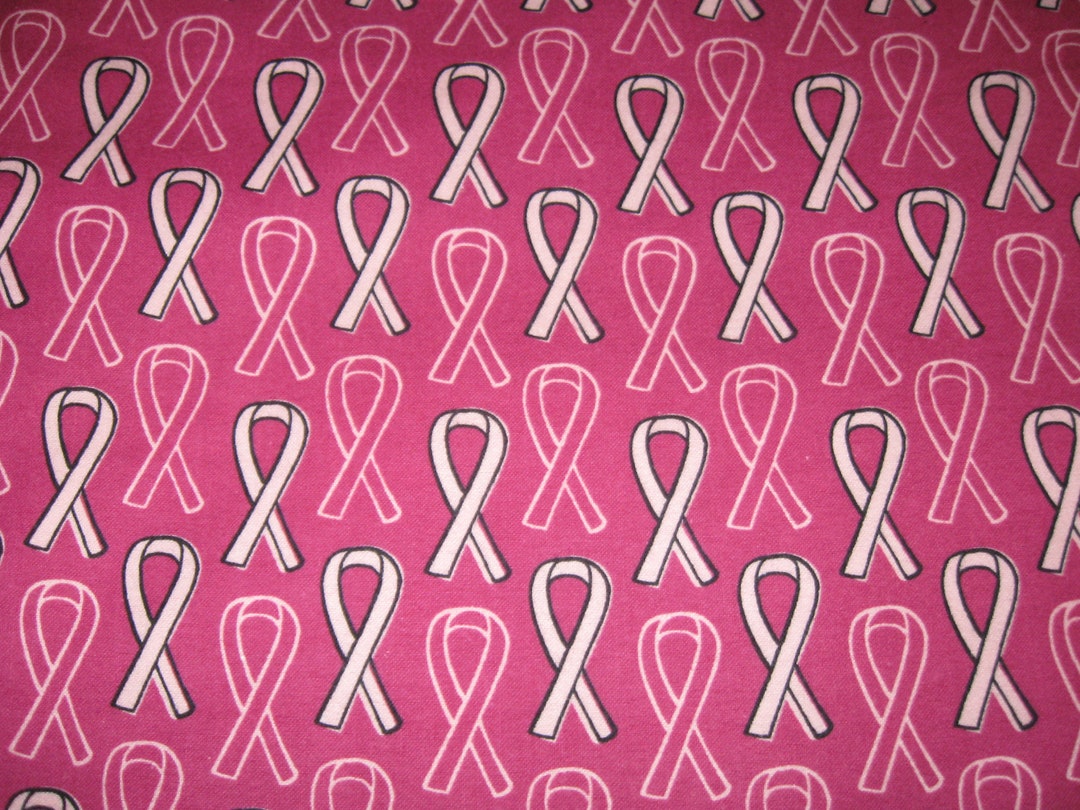 Flannel Fabric Breast Cancer Ribbon, Pink BCA. Brushed. 100% Cotton ...