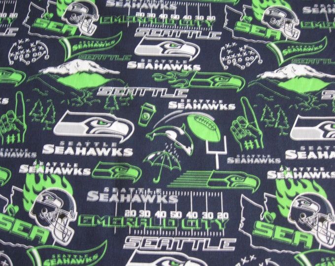 Seattle Seahawks Hometown NFL. Blue Fabric, Lime Green Footballs. 100% ...