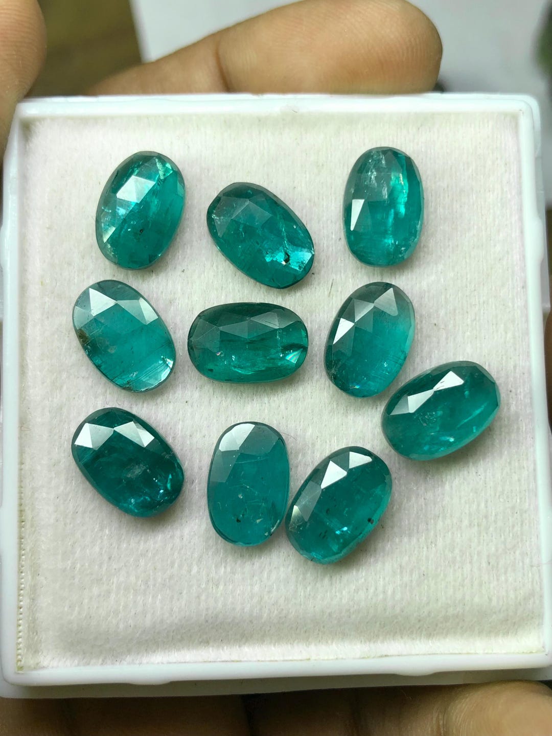 Loose Oval Shape, Green Color Kyanite Gemstone, 12x8 Mm Rose Cut ...