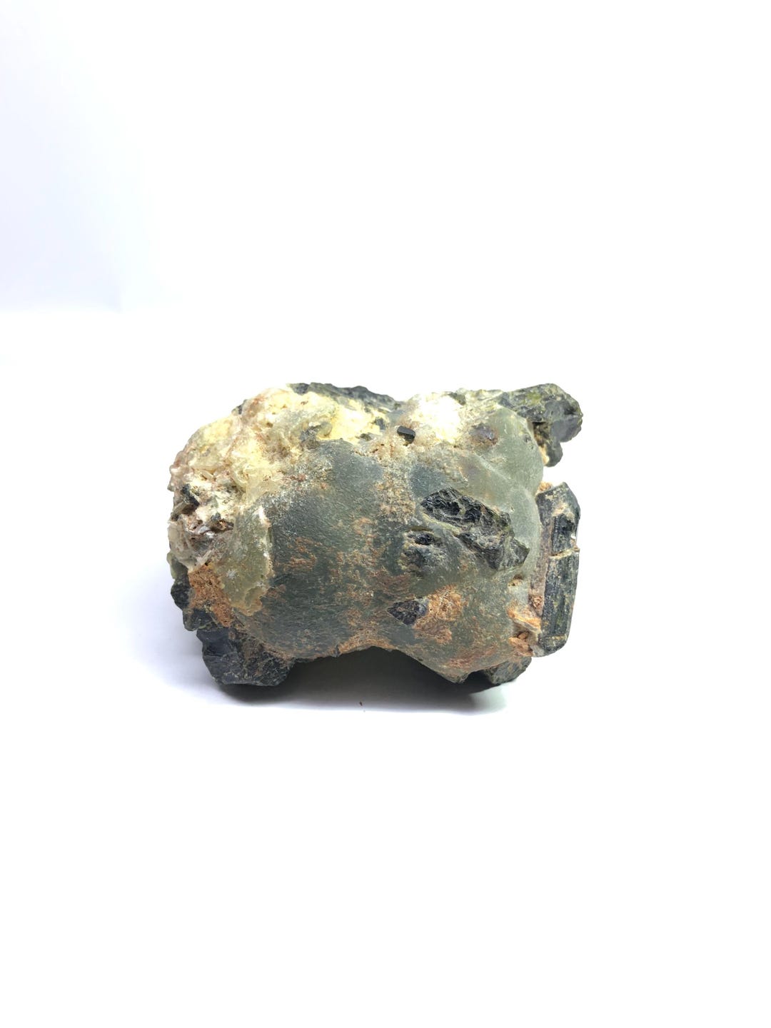 Raw Prehnite With Epidot Crystal Cluster, Rough Gemstone, Mali Origin ...