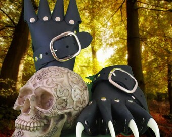 Black Dragon Claw Gauntlets / Gloves With Blue Claws | Etsy
