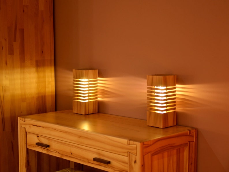 Handmade Wooden Led Lamp. Wooden Lamp - Etsy