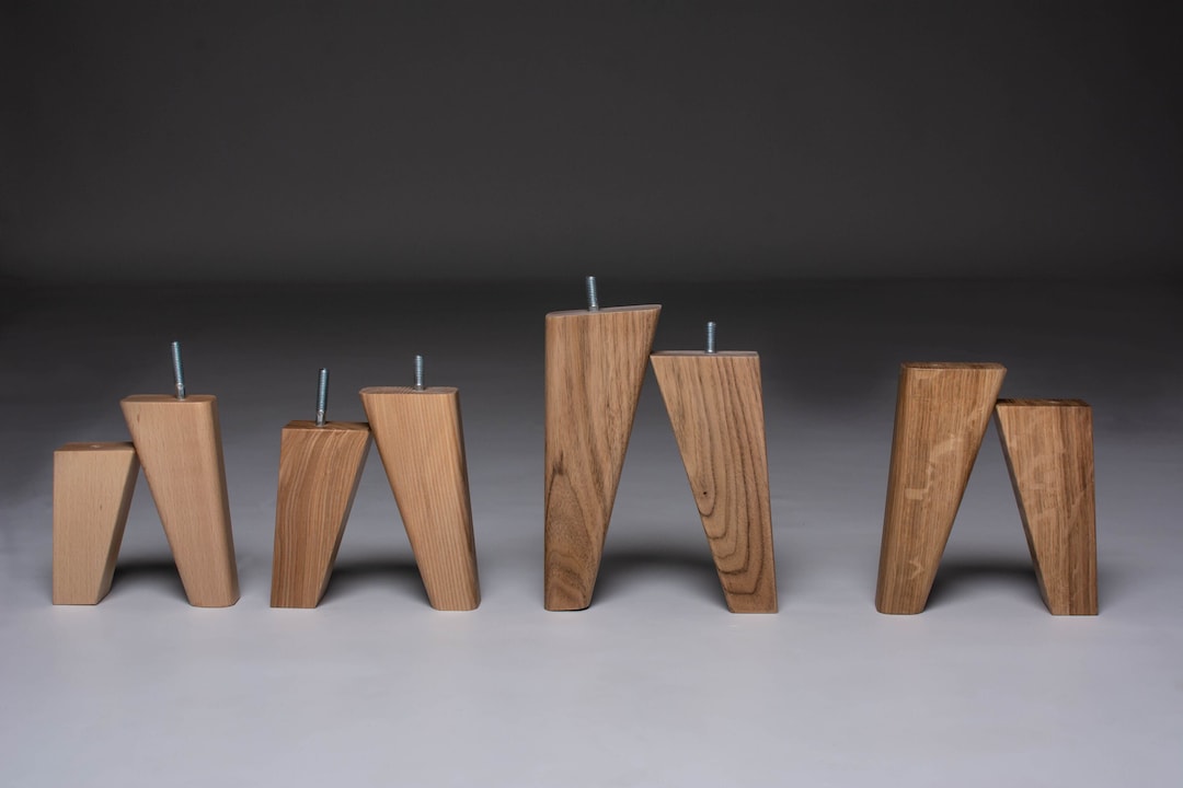 Modern Angled Furniture Legs Set of 4. Solid Wood Furniture Legs. - Etsy