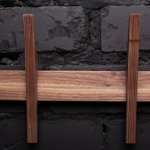 Wall Mounted Walnut Clothes Rack | Wall Coat Rack - Etsy