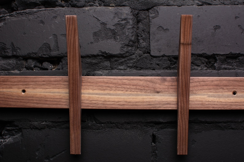 Wall Mounted Walnut Clothes Rack Wall Coat Rack - Etsy