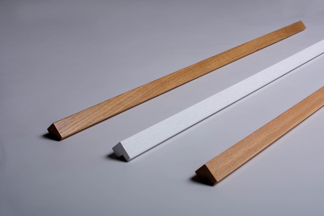 Extra Long Natural Oak Cabinet Pulls & White Painted: From 5cm to 200cm ...