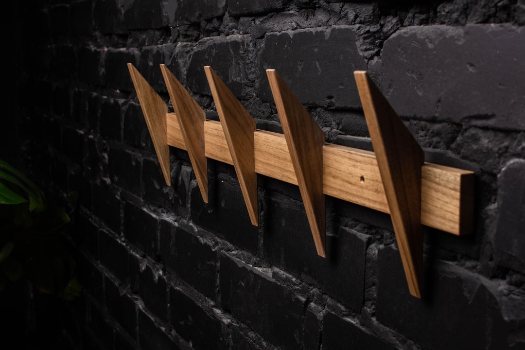 Wall Mounted Oak Clothes Rack | Wall Coat Rack - Etsy