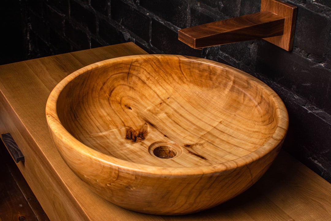 Handmade Wooden Sink | Rustic Bathroom Sink 03 - Etsy