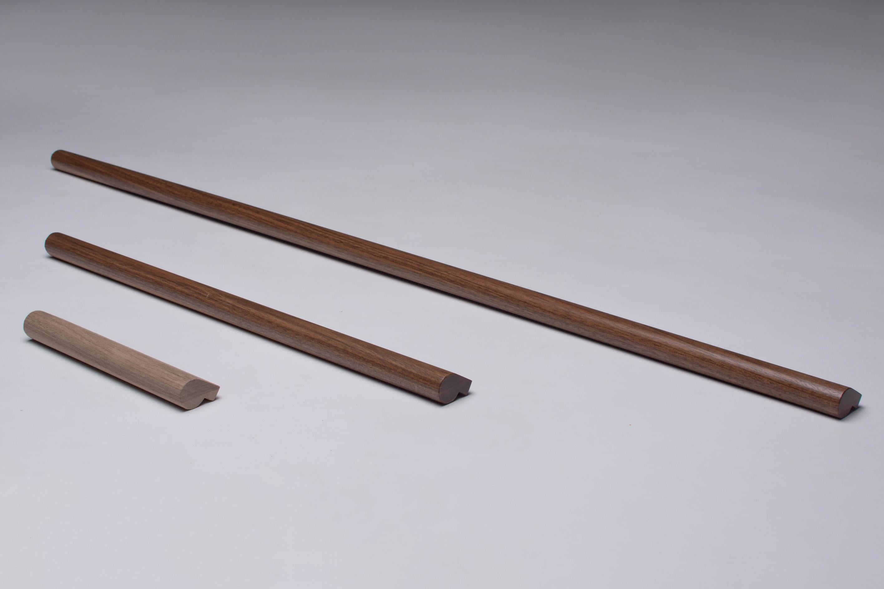Walnut Curved Pulls: Rounded Handle Mid-century Modern Custom Extra ...