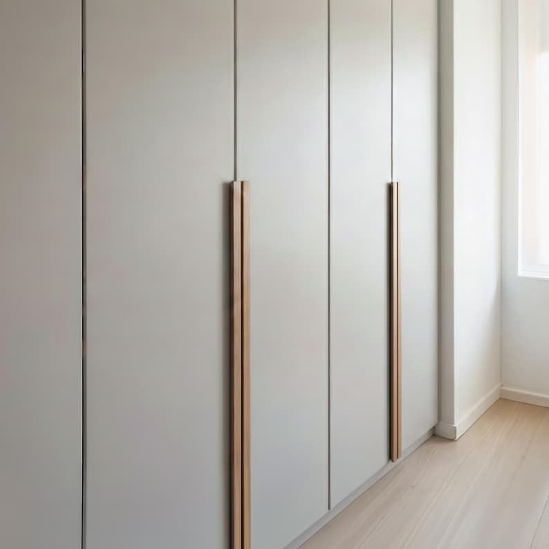 Oak Wood Extra Long Handles | Large Wardrobe Hardware for IKEA Pax 60 ...
