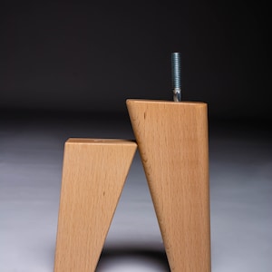 Angled Solid Wood Furniture Legs - Set of 4 - Etsy