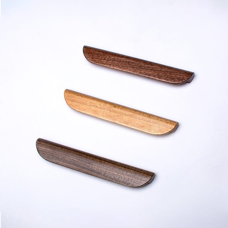 Solid Wood Cabinet Handle – Oak, American Walnut, European Walnut ...