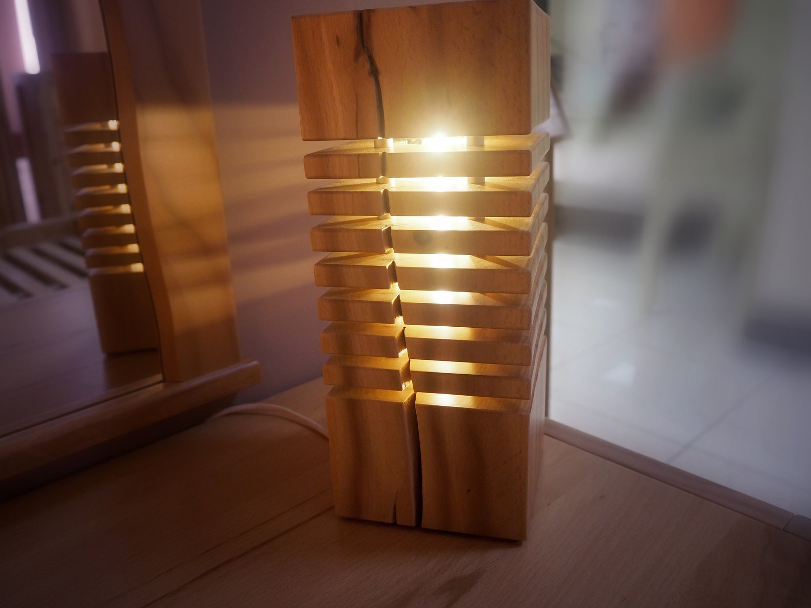 Handmade Wooden Led Lamp. Wooden Lamp - Etsy