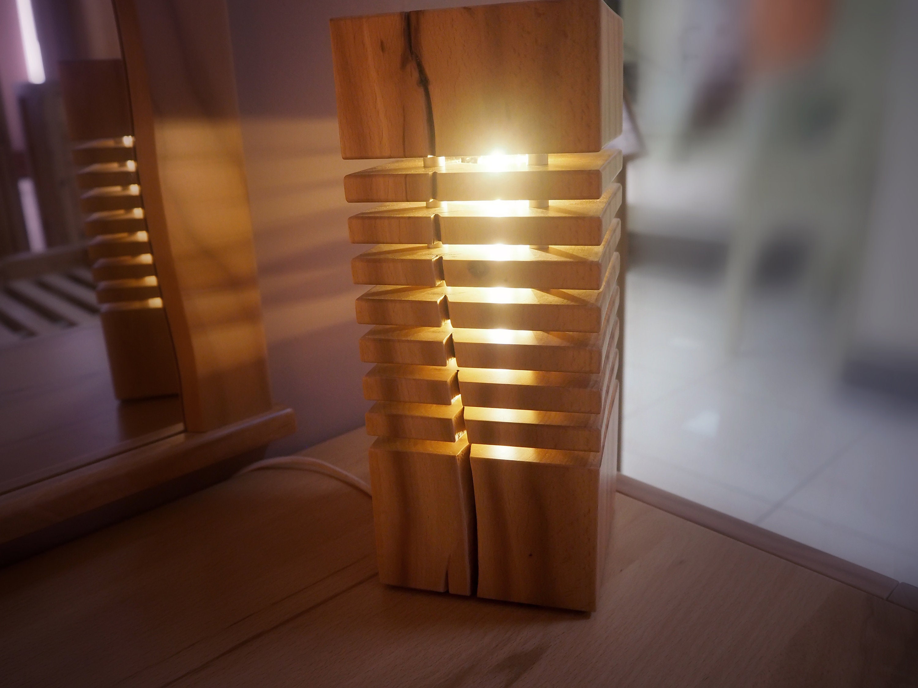 Handmade Wooden Led Lamp. Wooden Lamp - Etsy