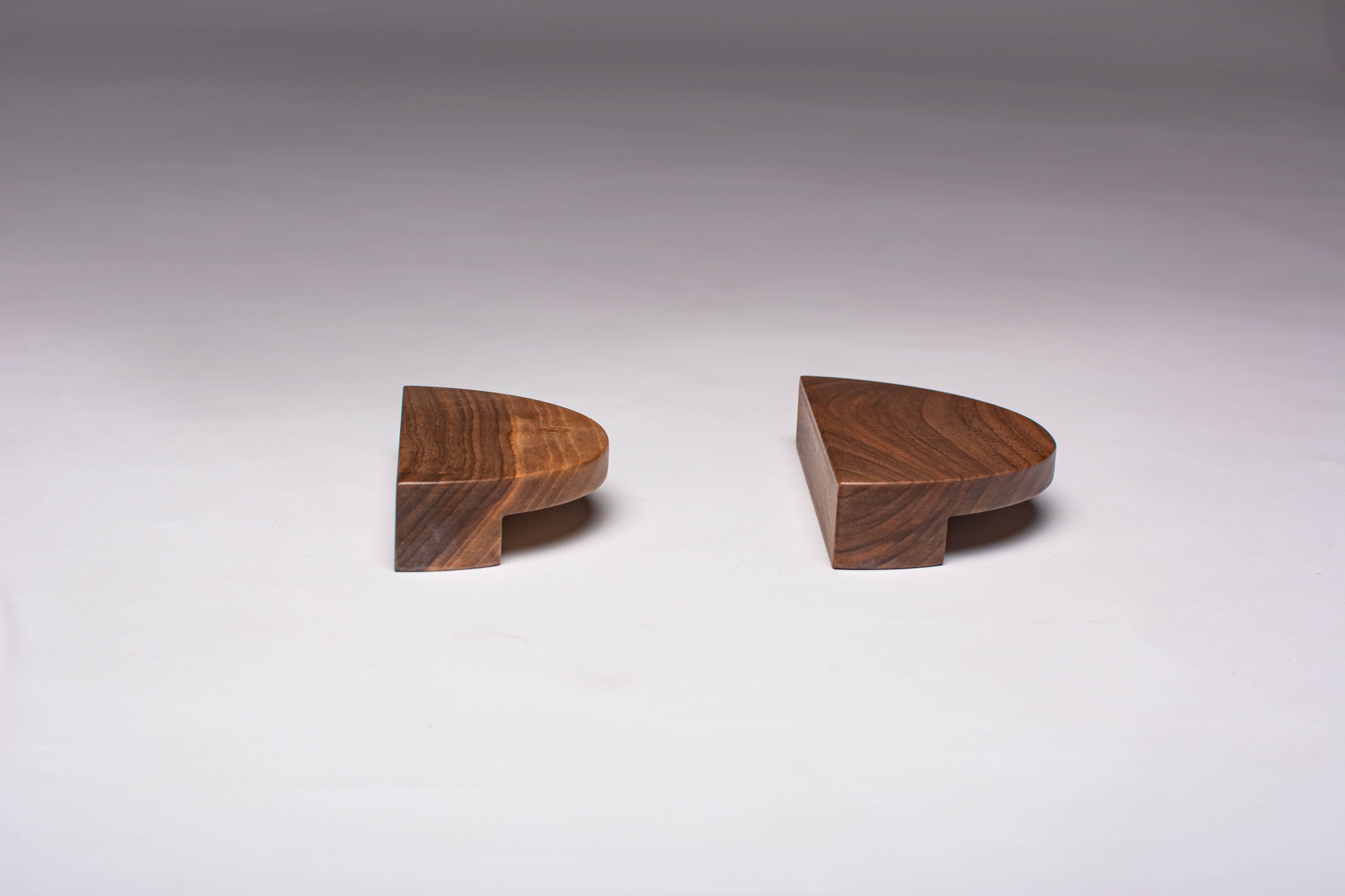 Half Moon Pair European Walnut Cabinet Pulls - Etsy