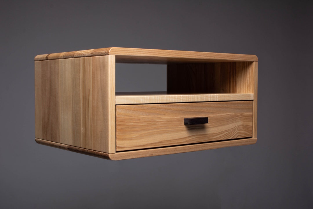 Floating Nightstand One Drawer and One Shelf - Etsy