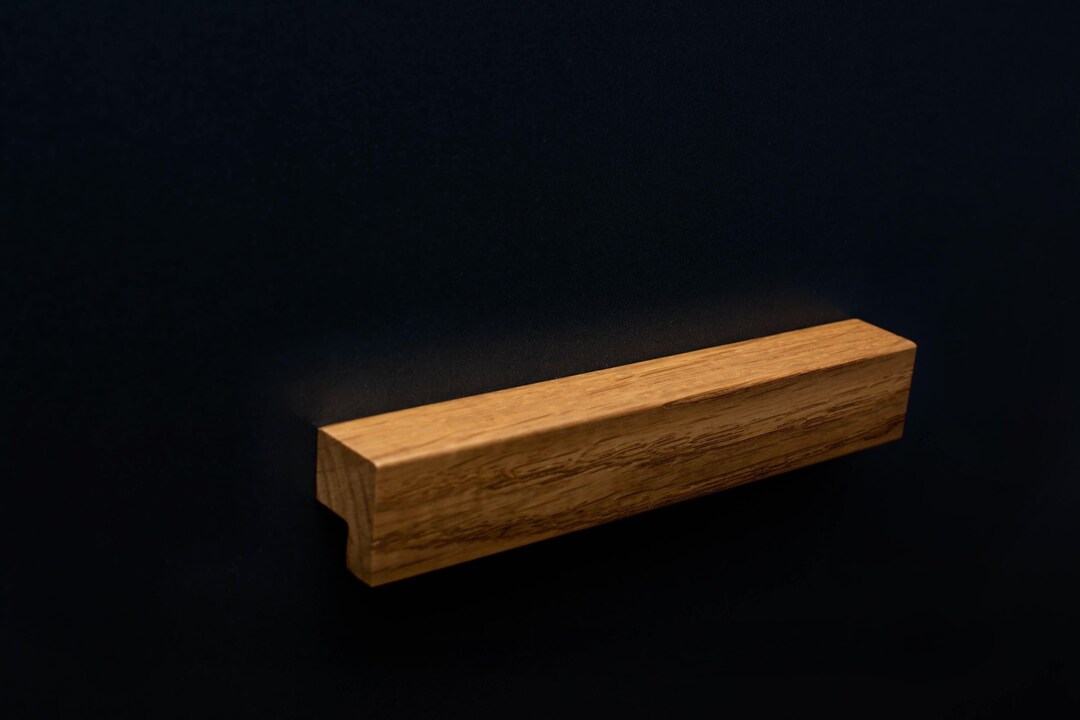 Wooden L - Form Cabinet Handles - Handcrafted OAK Drawer Pulls. Model 9 ...