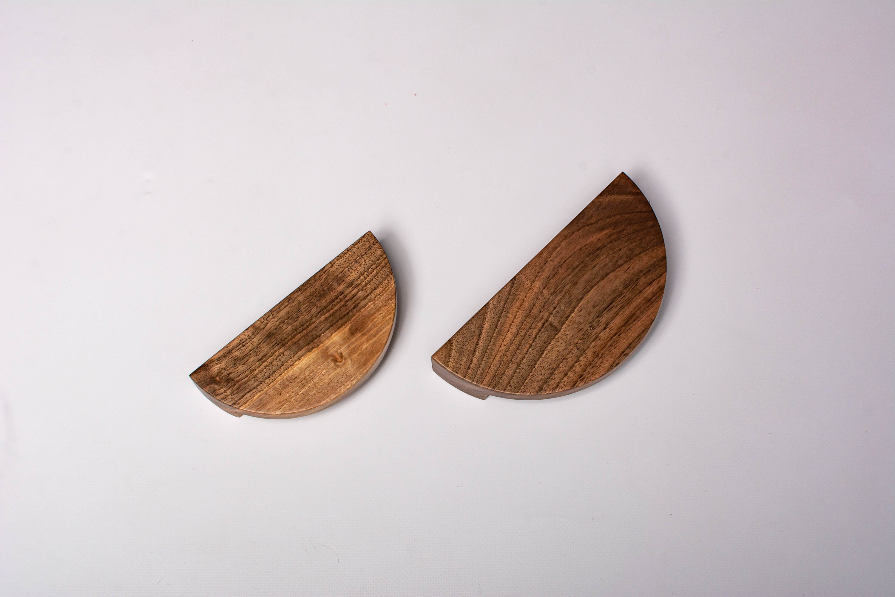 Half Moon Pair European Walnut Cabinet Pulls - Etsy