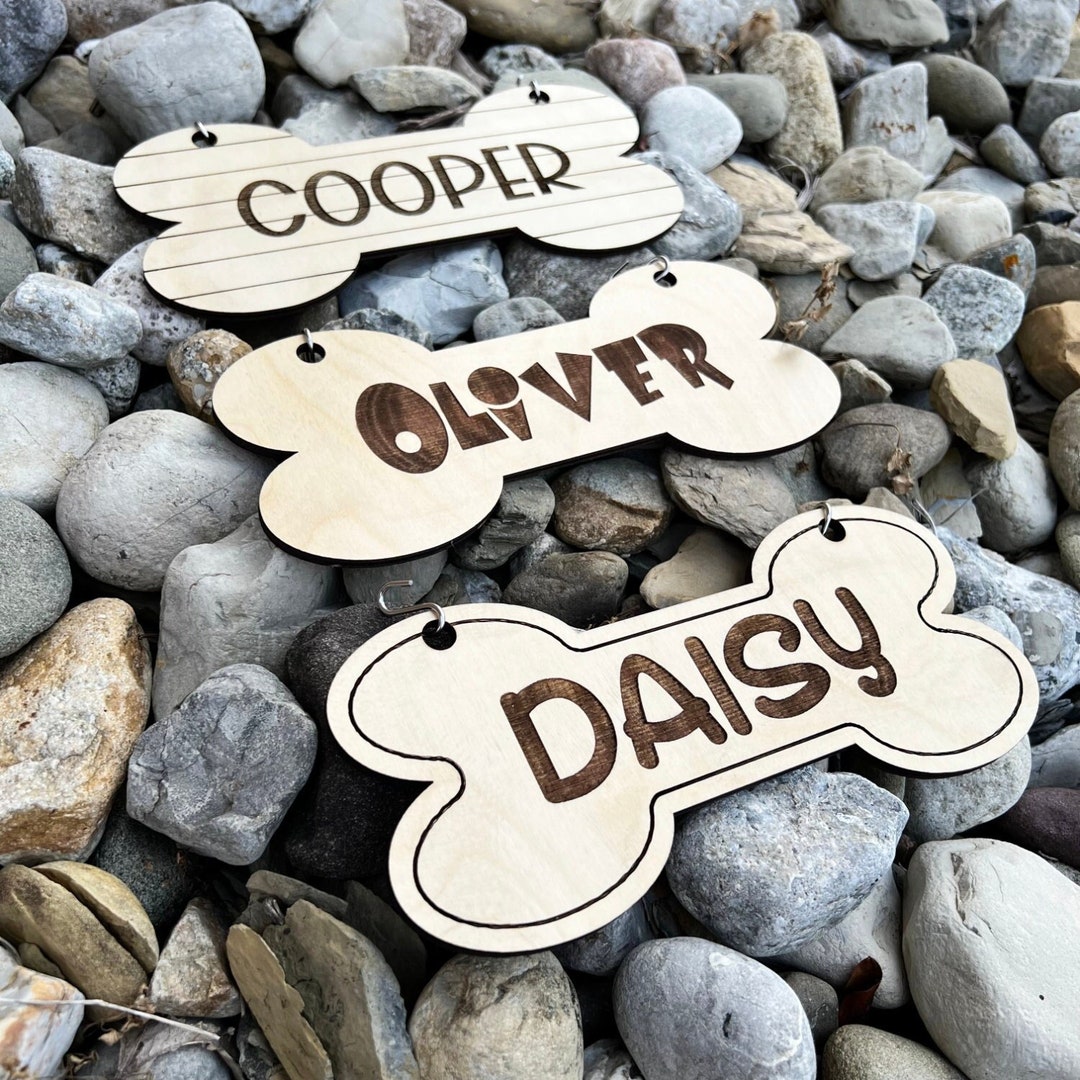 Personalized Bone-shaped Crate Tag, Custom Dog Crate Sign, Hanging ...